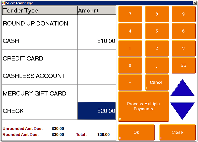 Enterprise: How do I process multiple Tender Types for one sale?