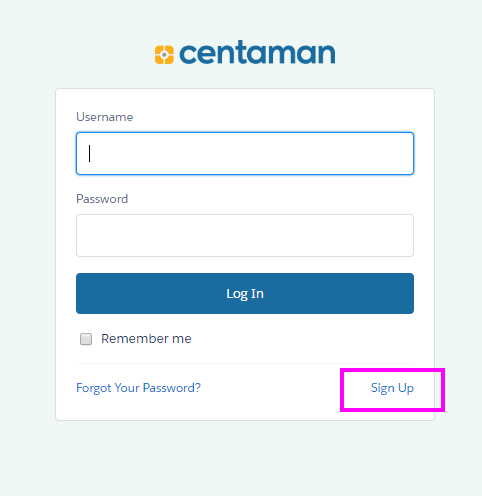 Registering at the Centaman Customer Success Portal