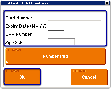 Enterprise: How do I process a manual Credit Card payment?