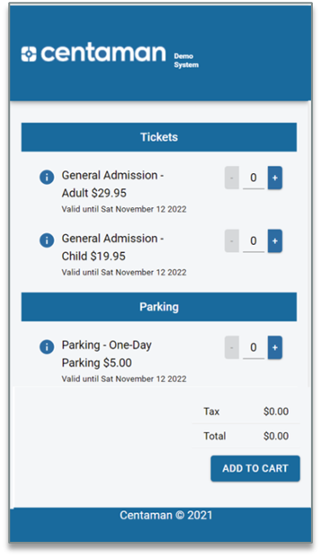 Enterprise: Guest Ticketing Webstore: Any Day Ticketing Module